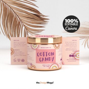 Cotton Candy - DIY Editable Skincare Label Template + FREE Icon Pack ...
