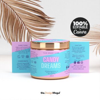 Candy Dreams - DIY Editable Skincare Label Template + FREE Icon Pack ...